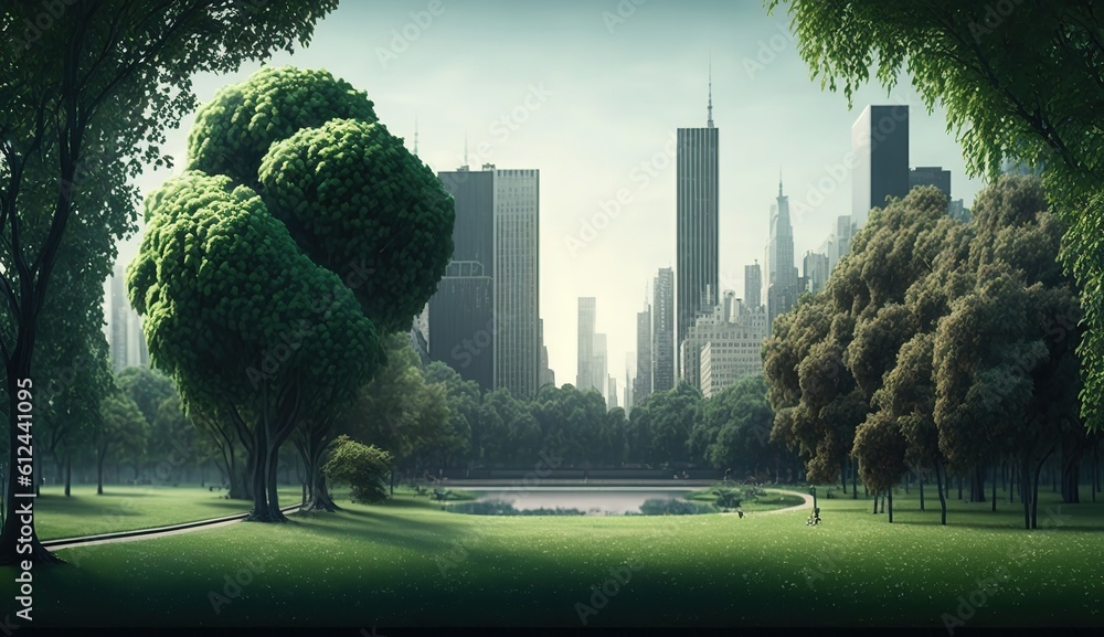 The green future city. The future city. city and nature living in ...