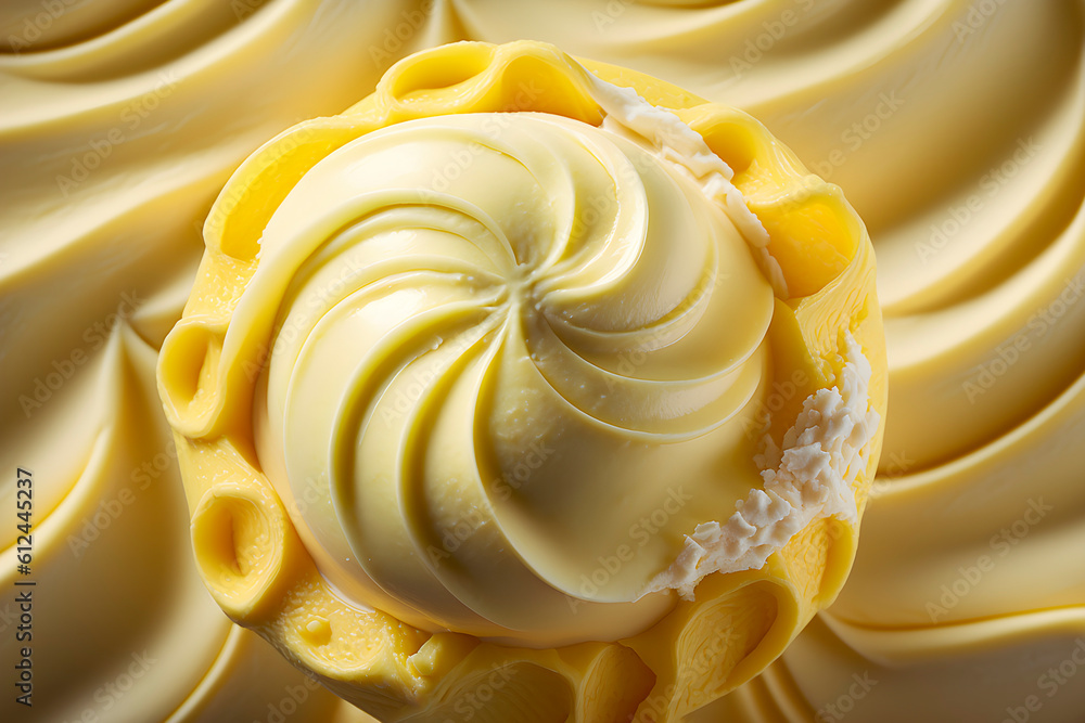 Lemon ice cream texture close up. AI generated Stock Photo | Adobe Stock