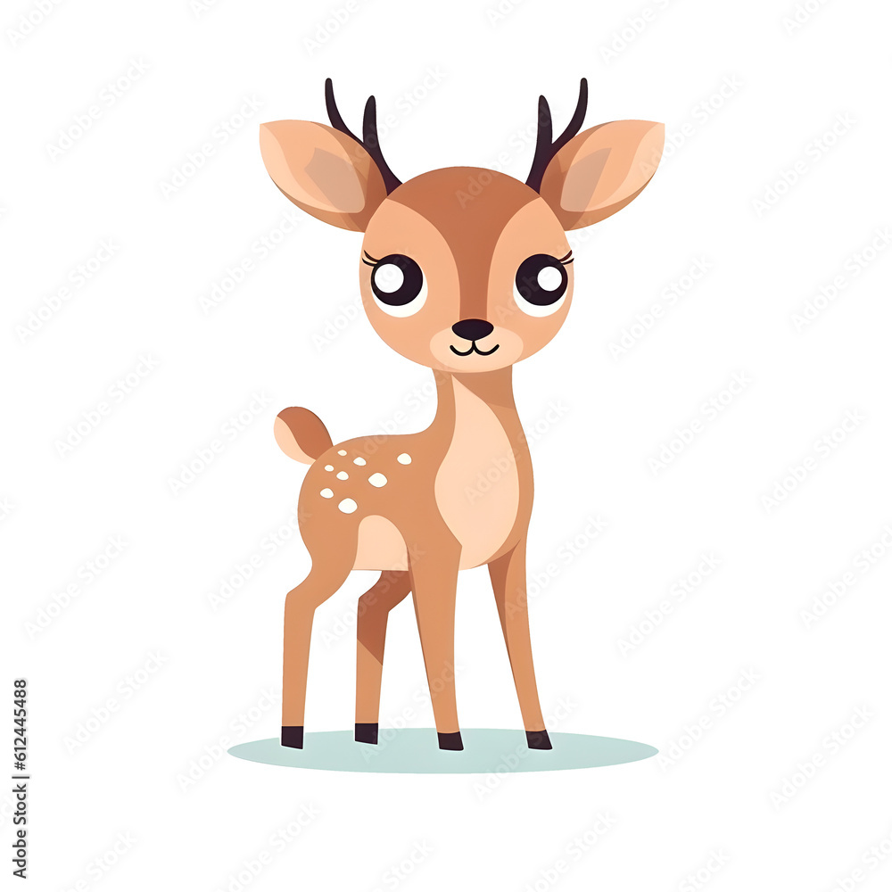 cute little deer cartoon is smile and funny animal Stock Illustration ...