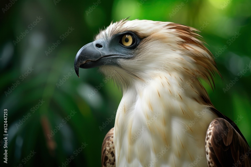 Philippine Eagle close up. a critically endangered bird and one of the ...