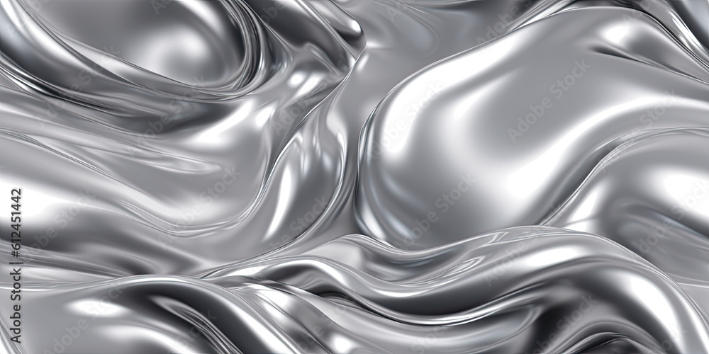 Plakát Abstract 3D Background with flowing liquid metal texture – Obraz ...