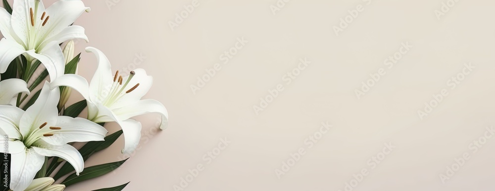 Condolence card for funeral, grieving, loss, support. Lilies on a ...