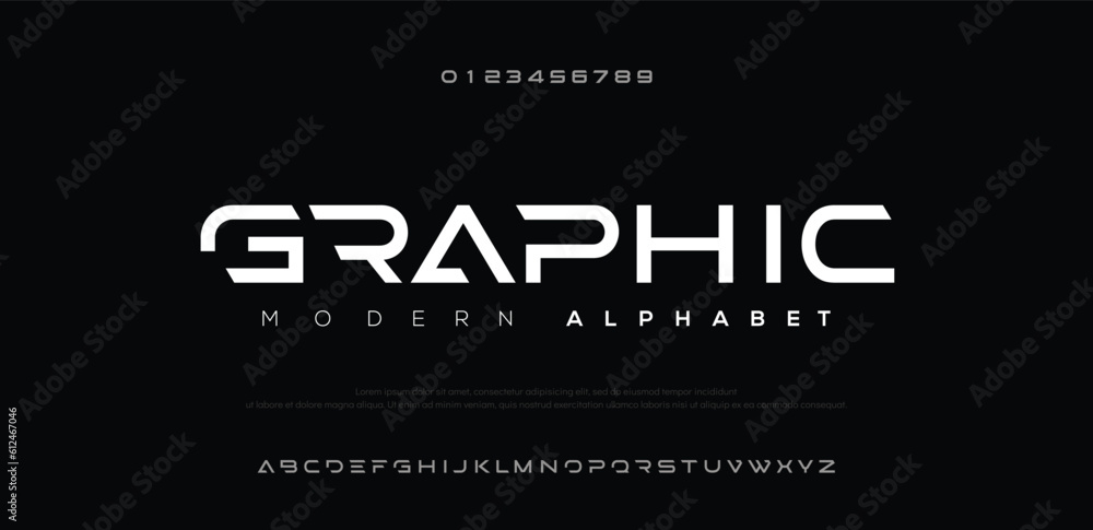 Futurism style alphabet. Thin segment line font, minimalist type for ...