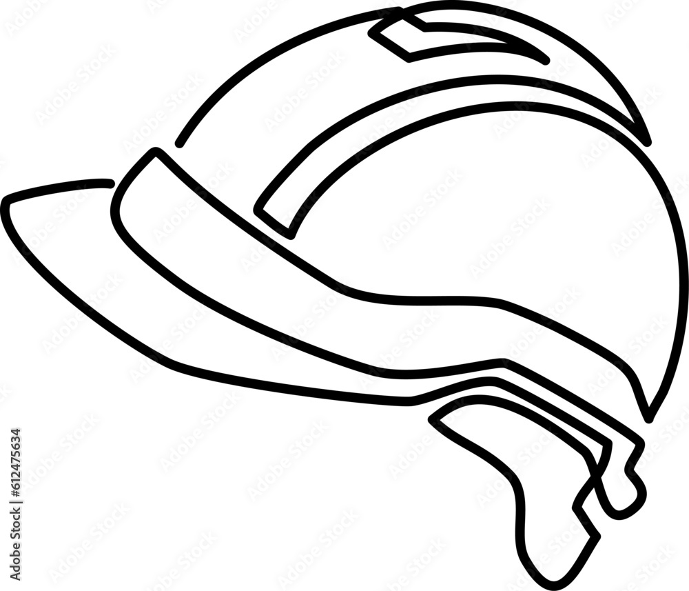 Construction hard hat. Continuous one line drawing Stock Vector | Adobe ...