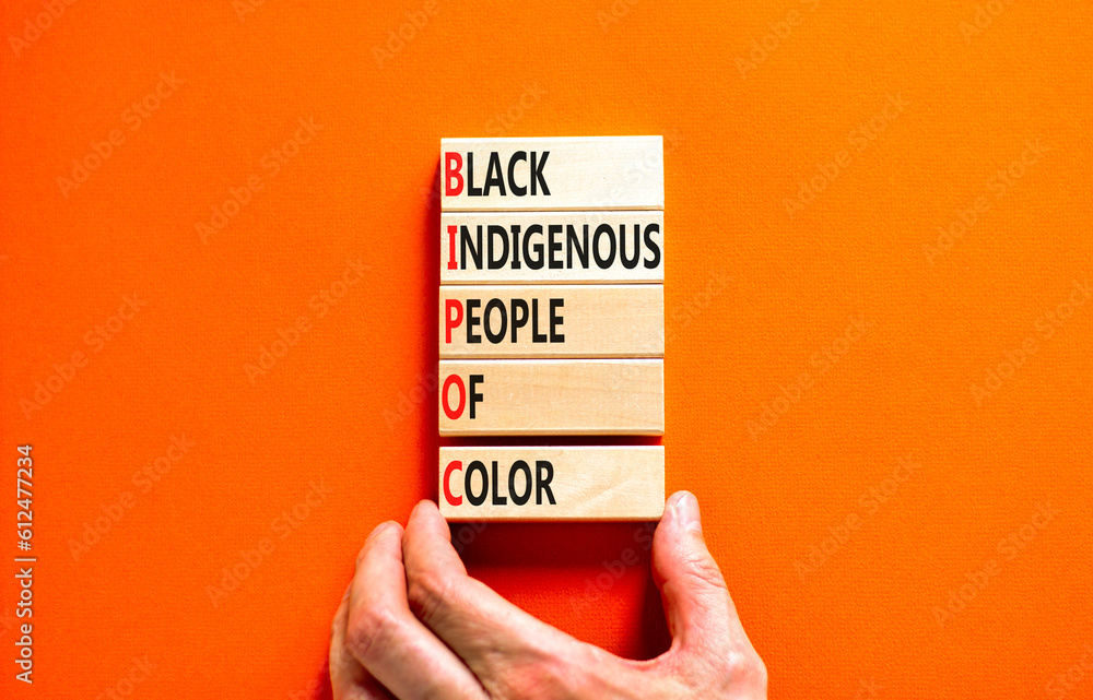 BIPOC black indigenous people of color symbol. Concept words BIPOC ...