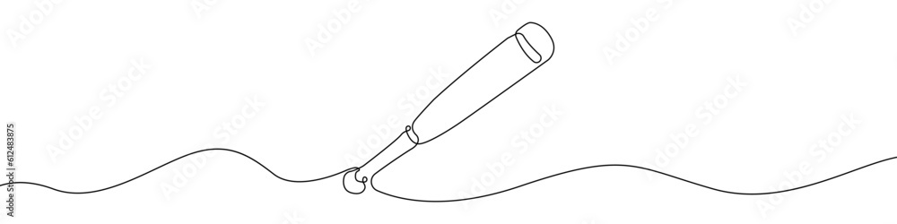 Baseball bat line continuous drawing vector. One line Baseball bat icon ...