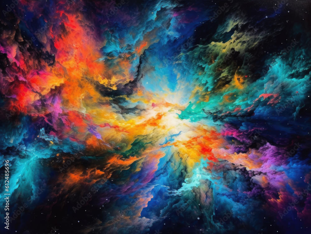 Immerse yourself in a mesmerizing blacklight painting depicting a ...