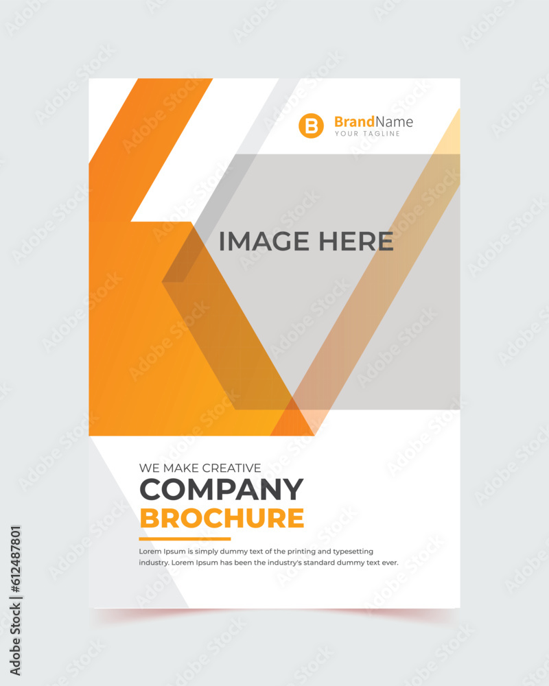 Brochure template layout design, yellow minimal business profile ...