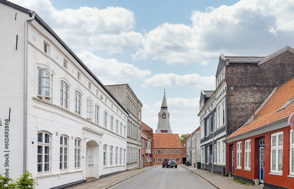 Walking in Tønder's streets, Tønder is a Danish city located in ...