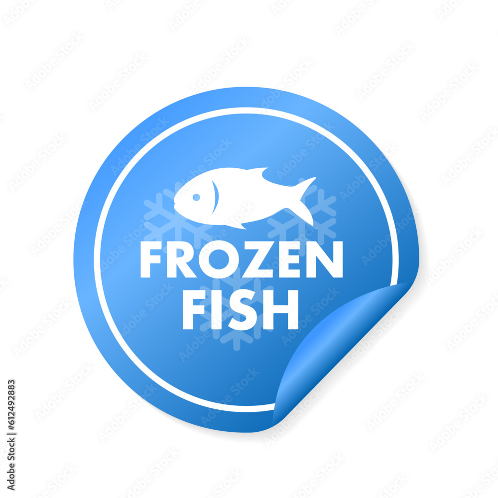 Frozen fish sticker. Keep frozen label. Keep frozen - badges for ...