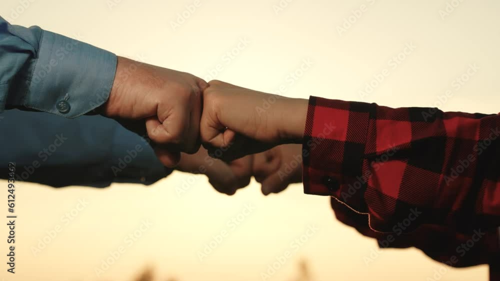 beat fists background sky, silhouette fists hands, handshake, business ...