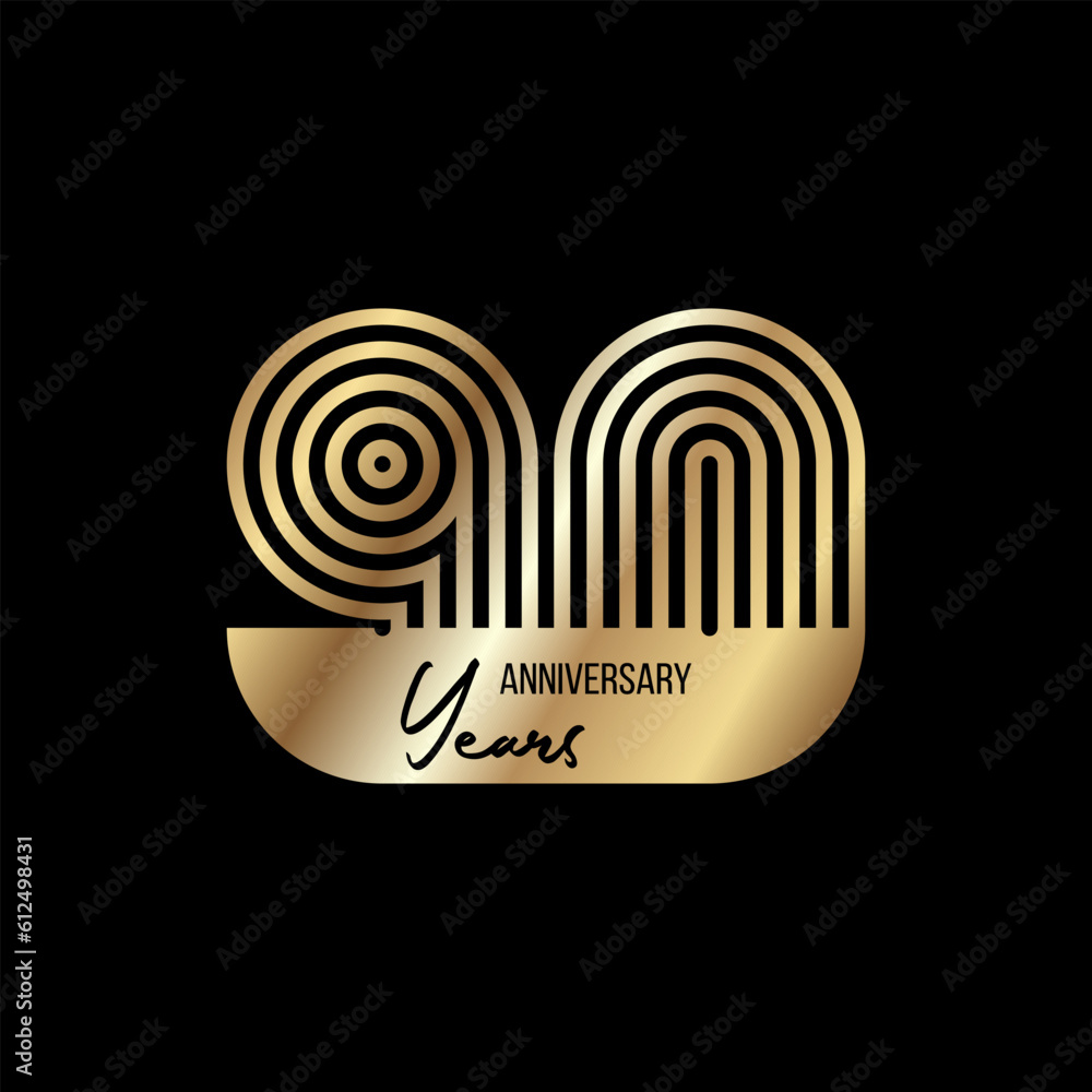 Vector poster celebrating the 90th anniversary. Celebrating 90 years ...