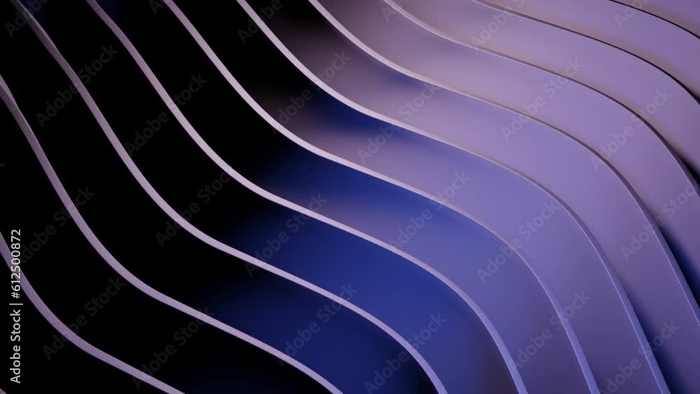 Background with moving linear bends. Design. Linear 3d curves move in ...