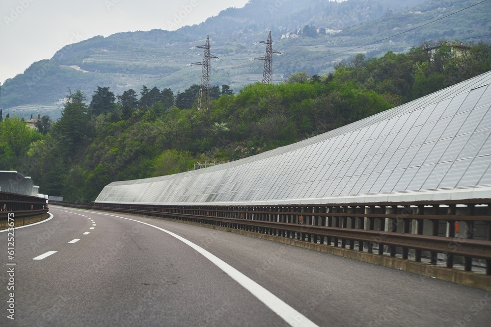 Solar Highway is a noise barrier along the motorway. Solar modules ...