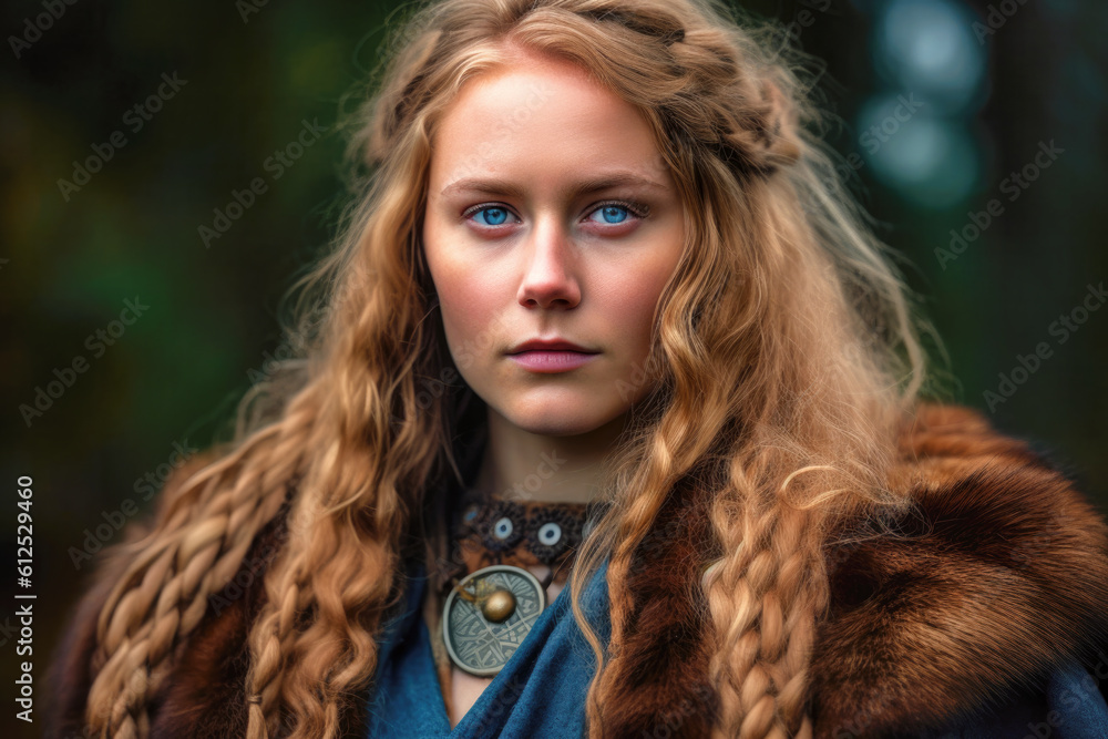 Portrait of ancient Celtic Welsh queen Boudica or Boudicca leading a ...