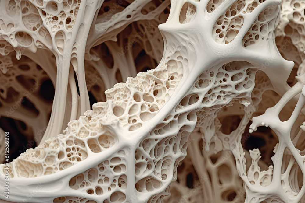 bone structure visible, micro look , osteoporosis, osteomalacia , bone ...
