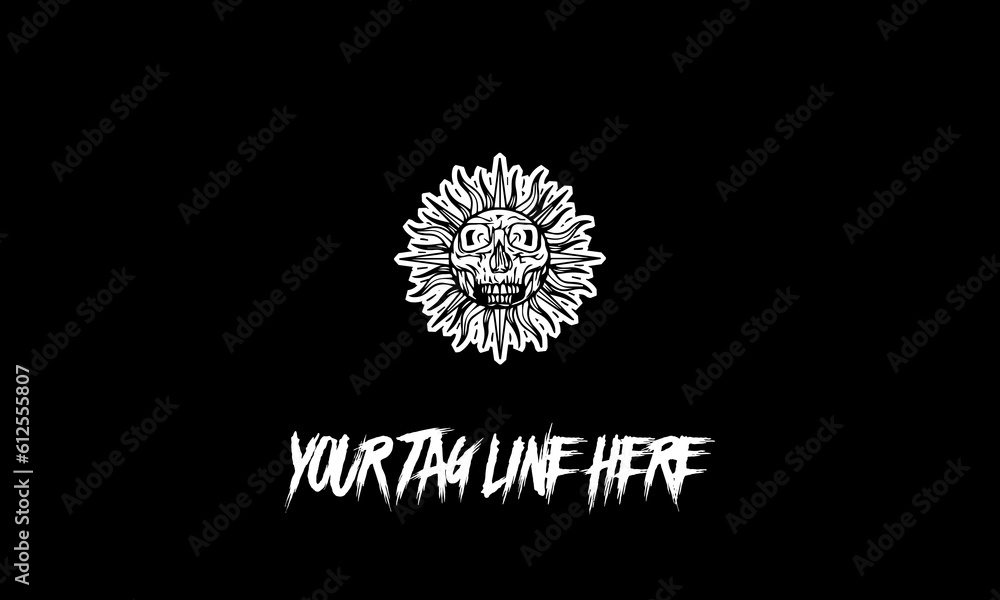 Editable vector logo of Sun with a scary face with a space for the ...