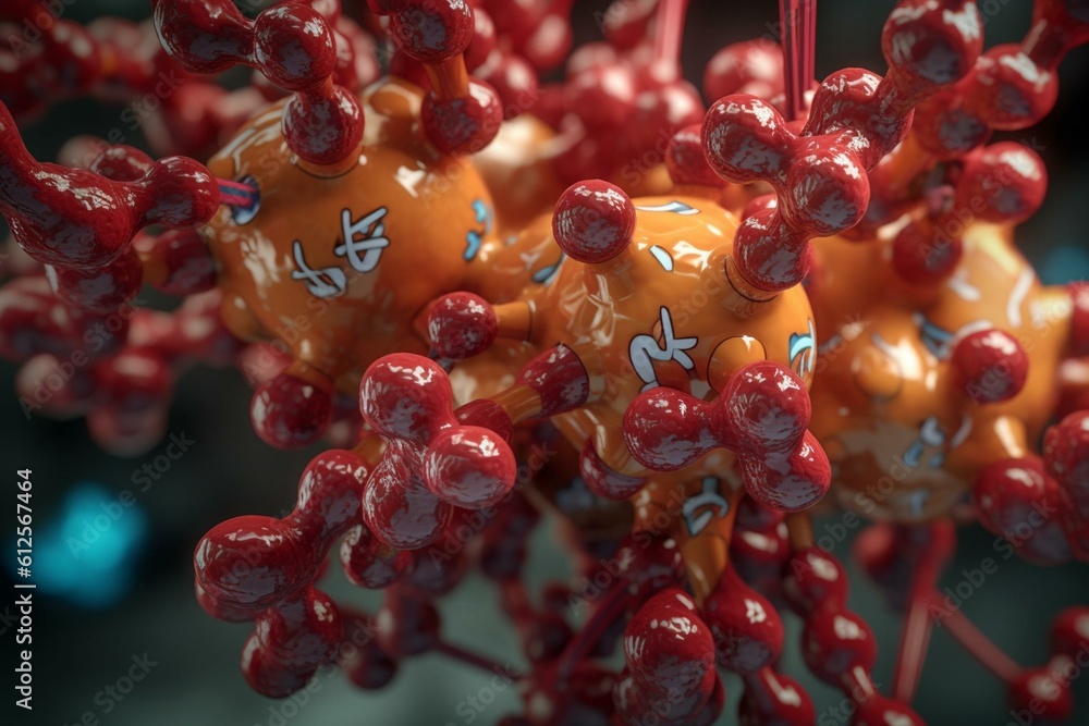 3D model molecule of immune modulator Ponesimod viewed under a ...