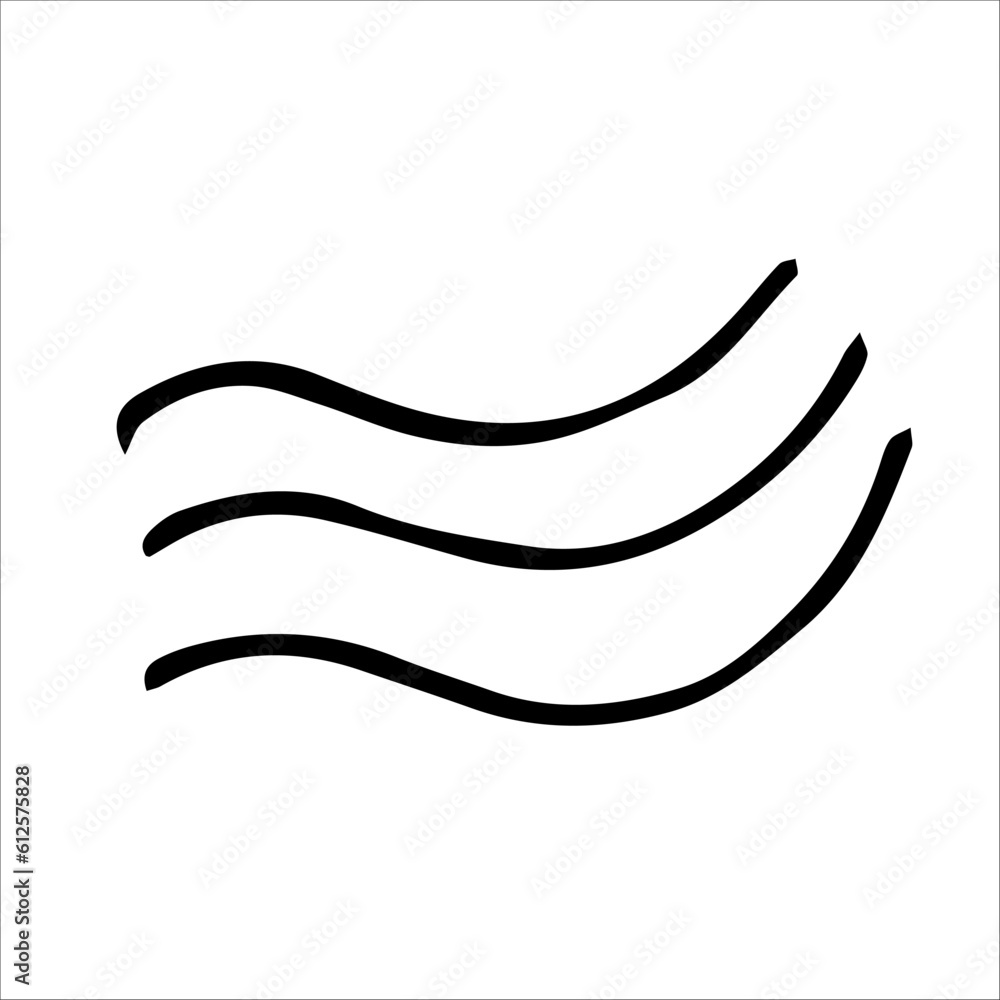 Vector doodle wavy lines stamp on envelope, letter Stock Vector | Adobe ...