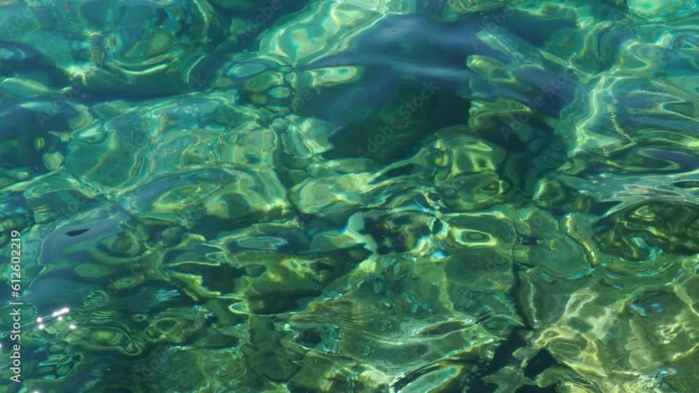 Green azure turquoise blue transparent sea salt water texture. Ripples ...