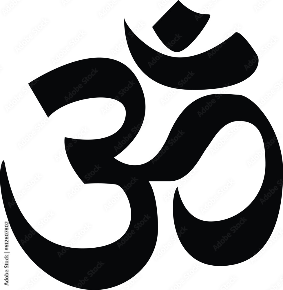 Om Hindu symbol vector illustration. Aum symbol of Hinduism. Stock ...