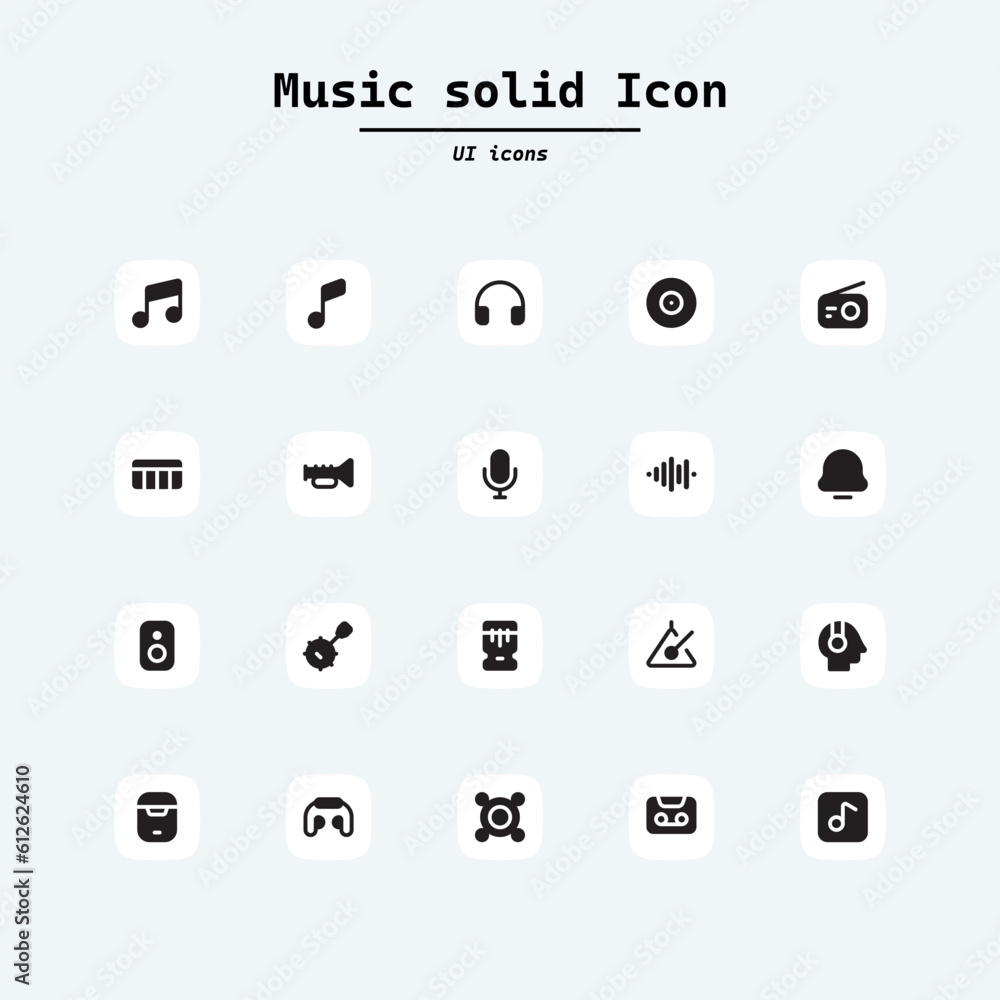 Vetor de Simple Set of Music Related Vector Line Icons. Contains such ...