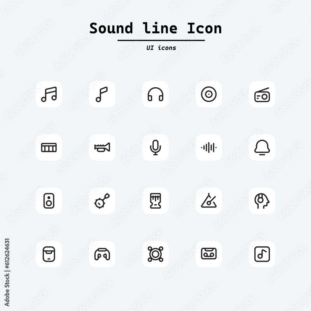 Simple Set of Music Related Vector Line Icons. Contains such Icons as ...
