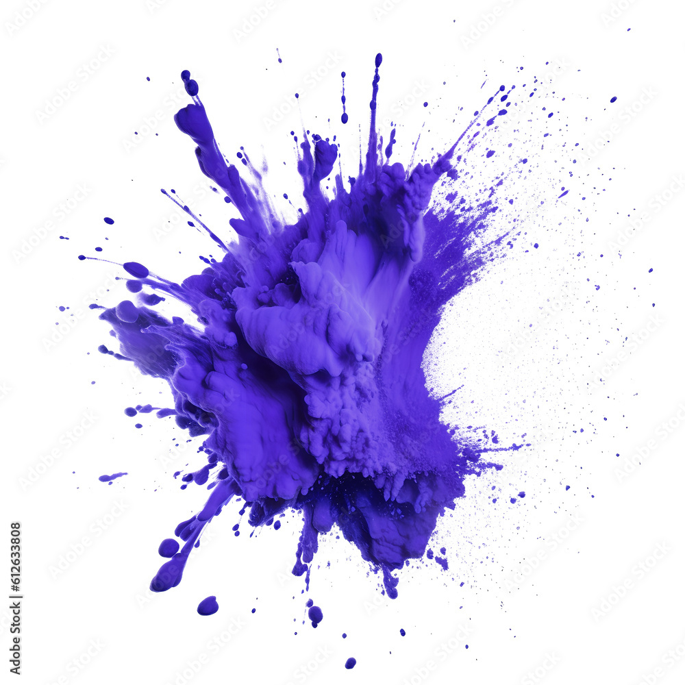 Abstract blue powder explosion isolated transparent background ...