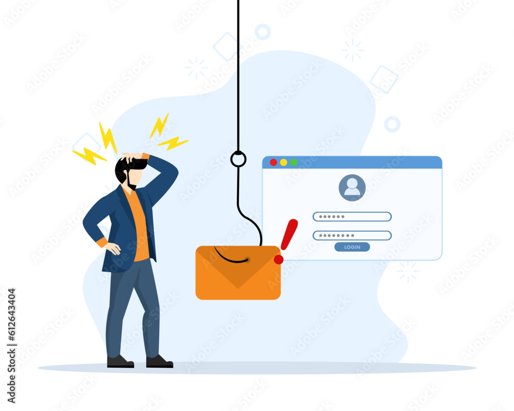 Hacker attack concept, internet phishing attack, fraud investigation ...
