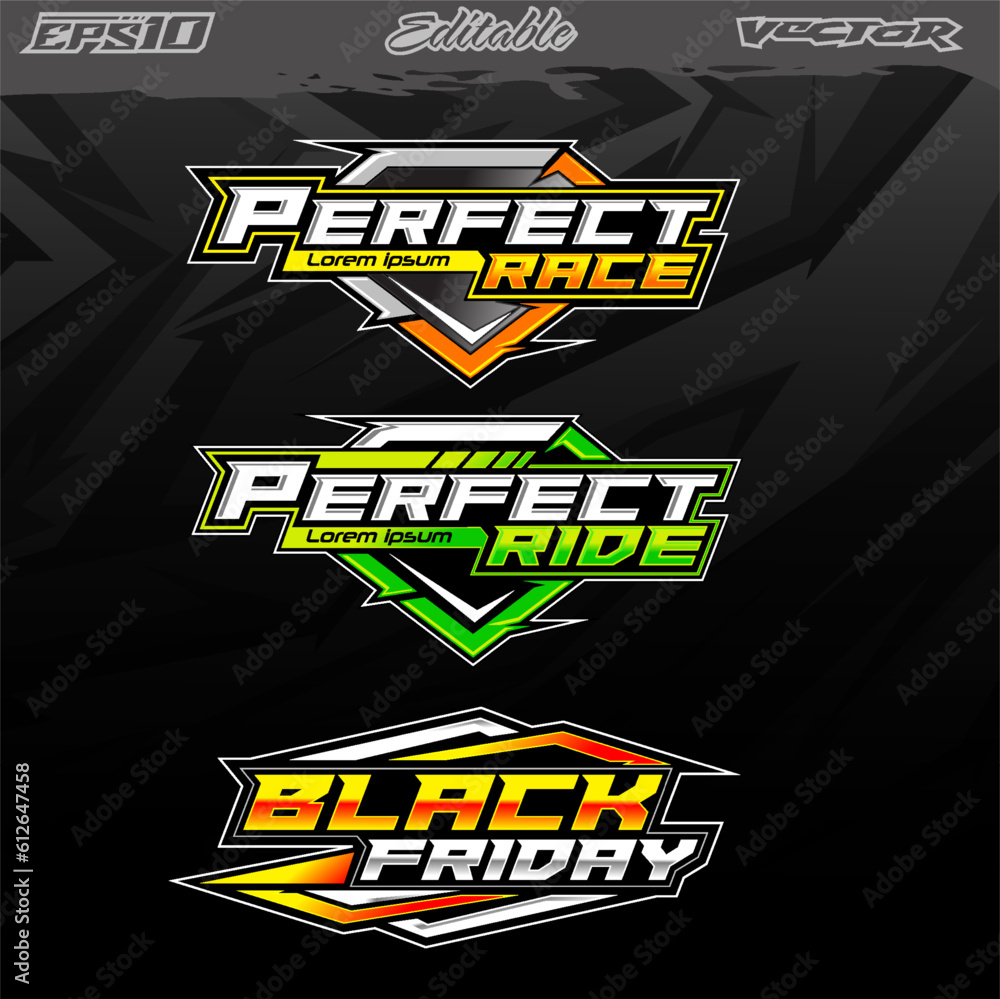 Racing sticker pack design Stock Vector | Adobe Stock