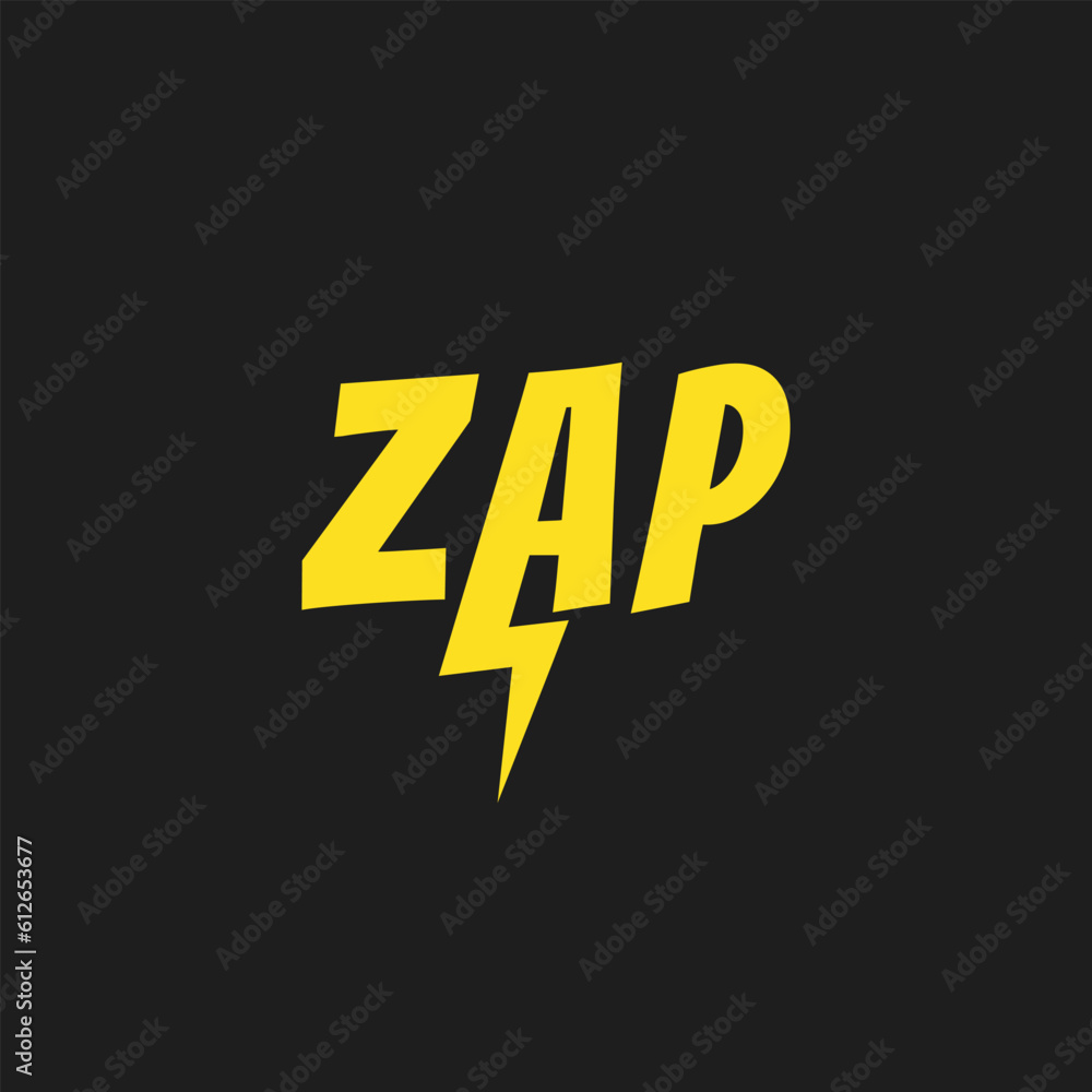 Vetor de wordmark logo about zap, zap logo wordmark simple editable ...