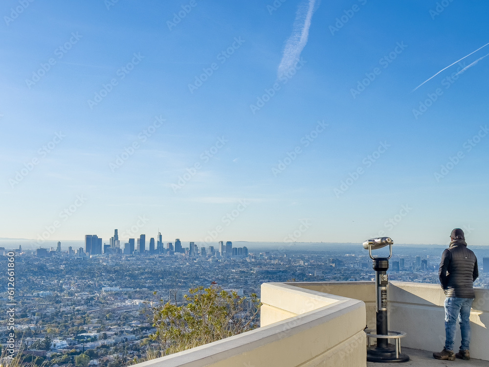 Person overlooking the City Of Los Angeles Stock Photo | Adobe Stock
