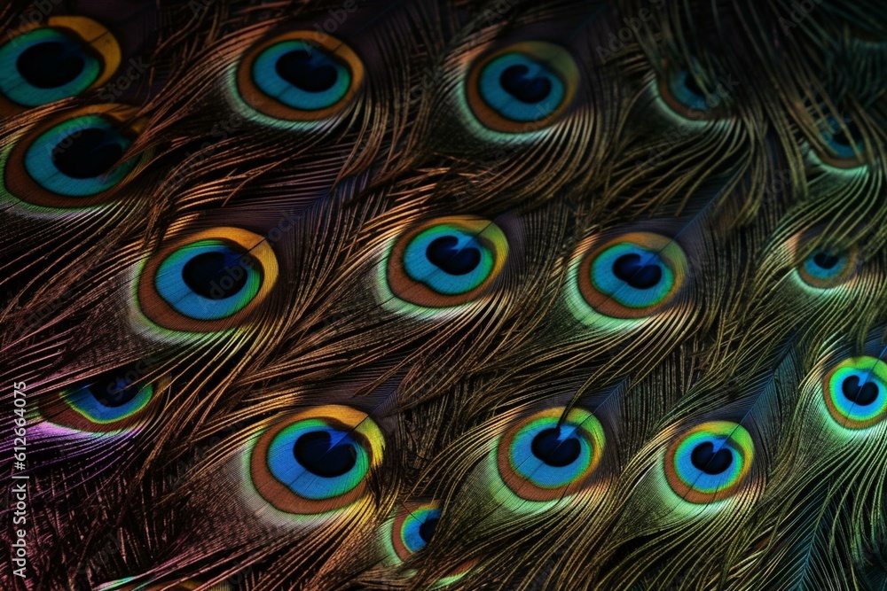 Ilustrace „Iridescent peacock feather pattern seen in microscopic ...
