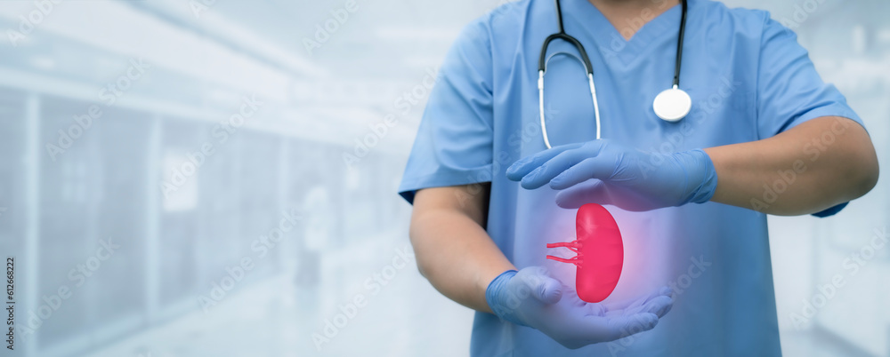 A medical worker hand protect Spleen analysis and medicine. Mental ...