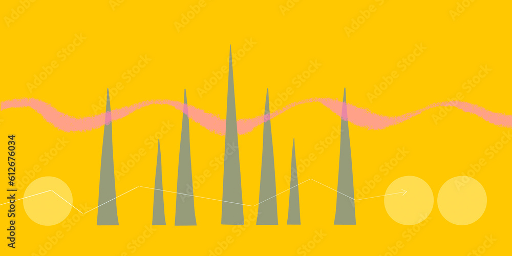 Graph with business data symbols Stock Illustration | Adobe Stock