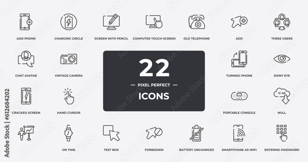 cursors and pointers outline icons set. thin line icons sheet included ...