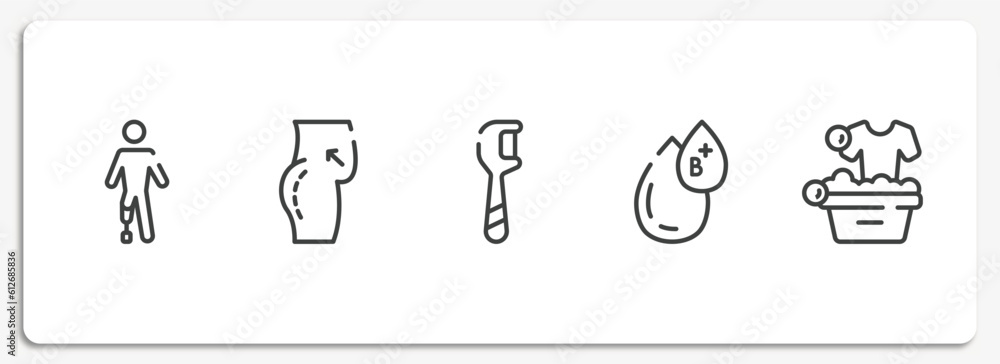 hygiene routine outline icons set. thin line icons sheet included ...