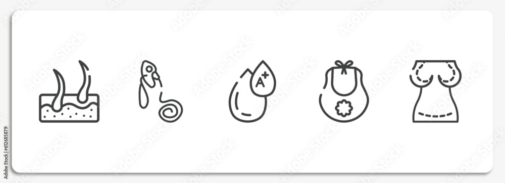 plastic surgery outline icons set. thin line icons sheet included ...