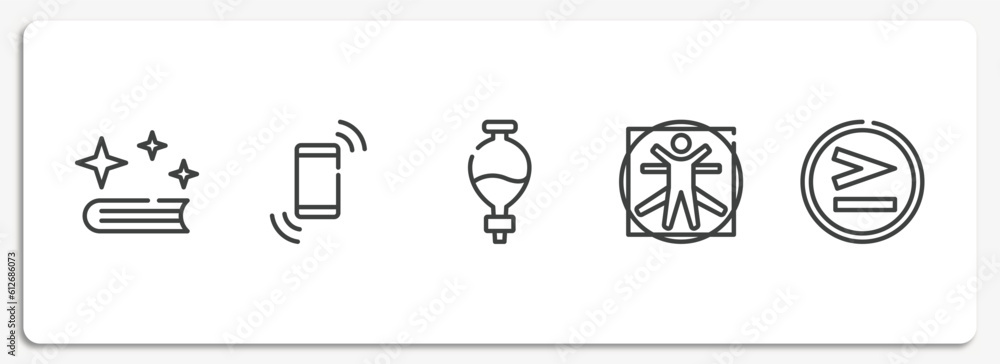 math symbols outline icons set. thin line icons sheet included spell ...