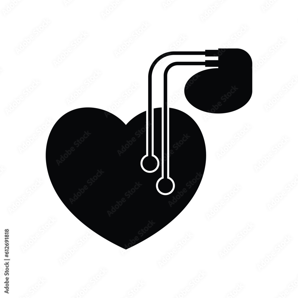 Artificial cardiac pacemaker icon design. isolated on white background ...