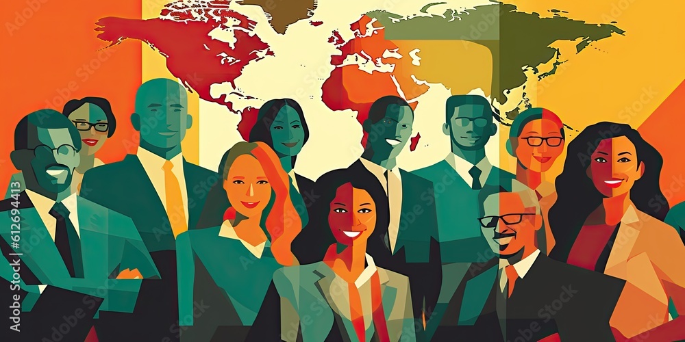 Workplace diversity featuring a diverse group of employees working ...