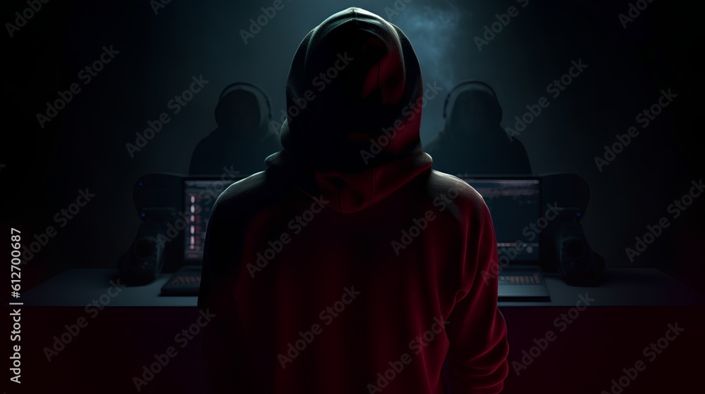 Concept of gaming addiction, featuring back view of a boy sitting in a ...