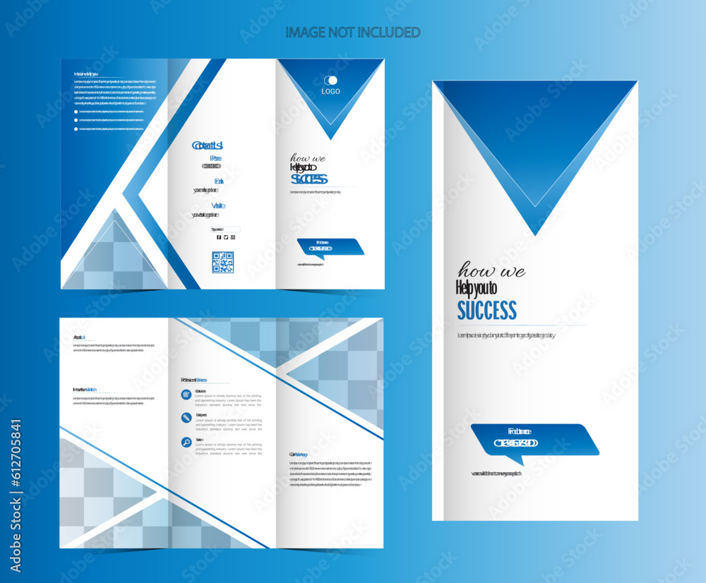 Vector A4 brochure design template, modern vector tri fold design ...