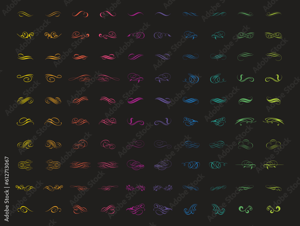 vintage abstract border frame pattern icon collection Stock Vector ...