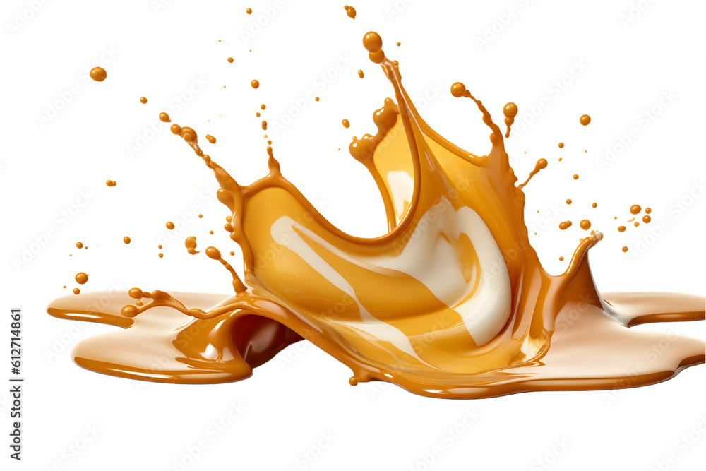 Caramel splash on white background. Generative AI. Stock Photo | Adobe ...