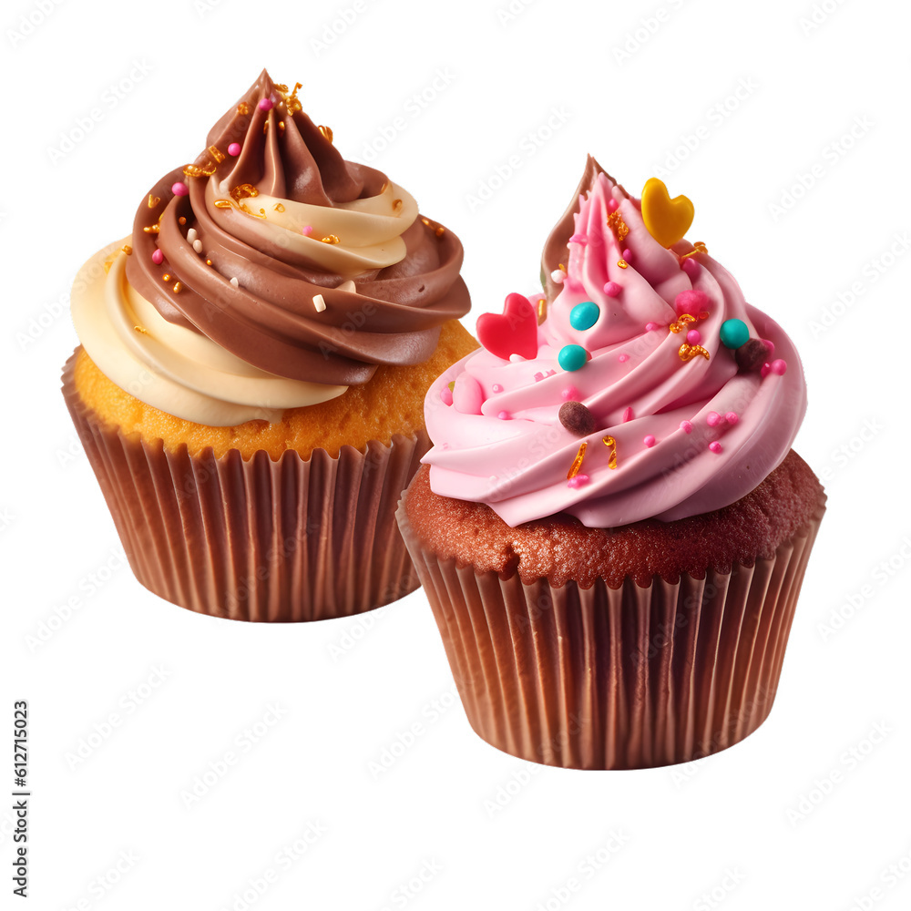 Chocolate Cupcakes both sweet and bitter isolated on transparent ...