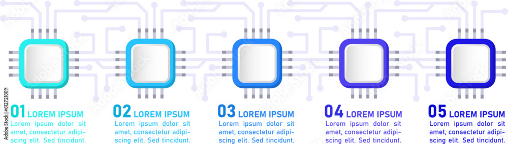 Microelectronics infographic chart design template. Small electronic ...