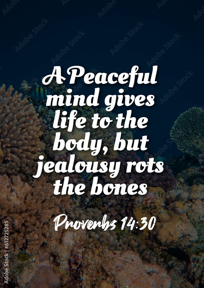 English Bible Verses " A peaceful mind gives life to the body, but ...