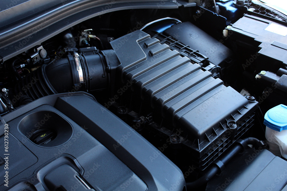 Vinnytsia, Ukraine; June 3, 2023. Skoda Kodiaq RS engine air filter ...