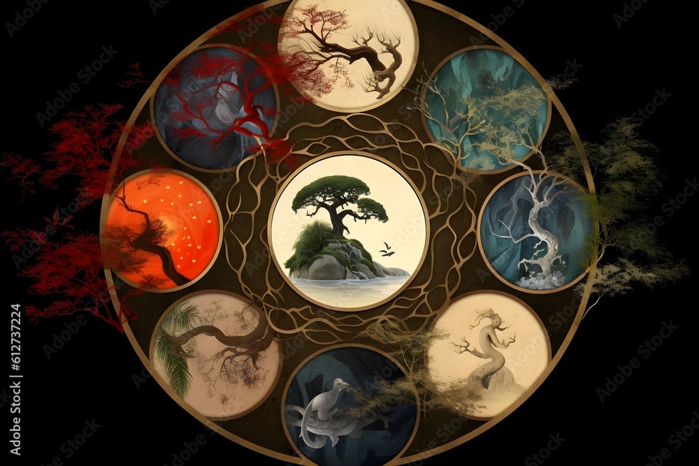 An image capturing a creative representation of the Eight Trigrams of ...